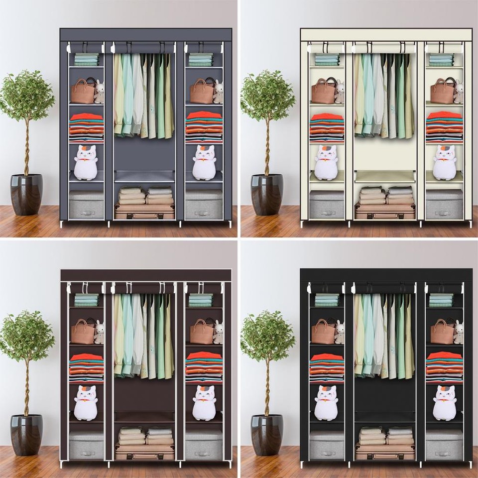 New Design Portable Closet Wardrobe Clothes Rack Storage Organizer ...