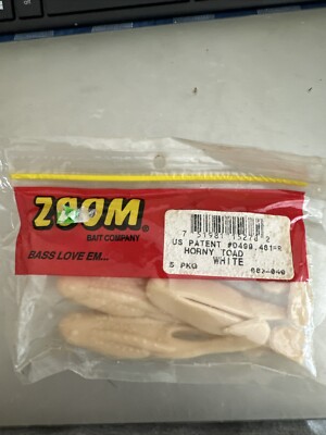 Zoom 083-040 White Horny Toad 4.25" Topwater Bait Soft Plastic Lure (5 ...