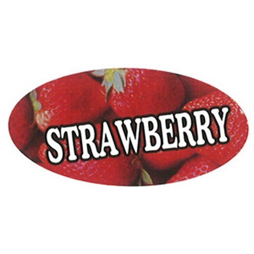 Specialty Printing Oval Strawberry Flavor Label, 1.96" x 31/32" | 1000 ...
