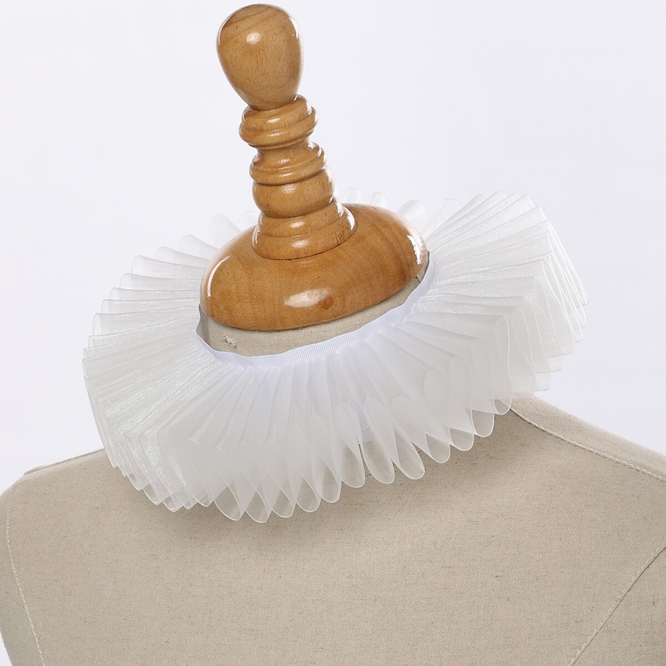 Elizabethan Neck Ruff Ruffle Collar Clown Collar Halloween Cosplay Ruff ...