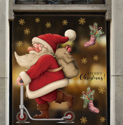 stickers Christmas Decoration Window Santa Gifts Merry Chrismas Mirror ...