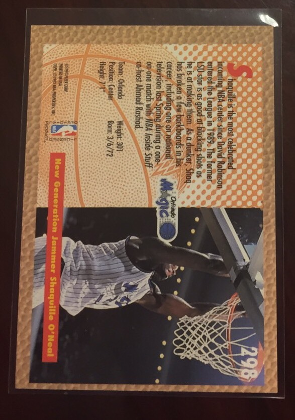 Shaquille O'Neal Rookie Fleer 92 93 Slam Dunk Card Mint | eBay
