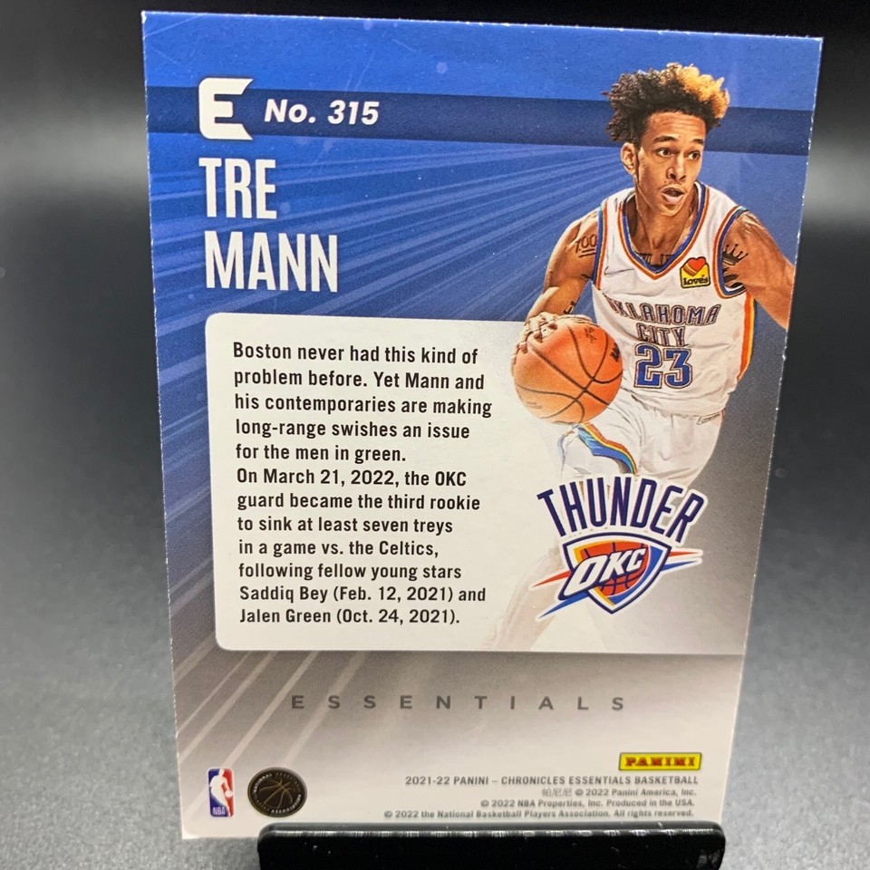 2021-22 Panini Chronicles Essentials #315 Tre Mann Rookie RC OKC ...