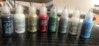 New RANGER STICKLES SET OF 8 metallic & sparkle COLOR GLITTER GLUE free ...