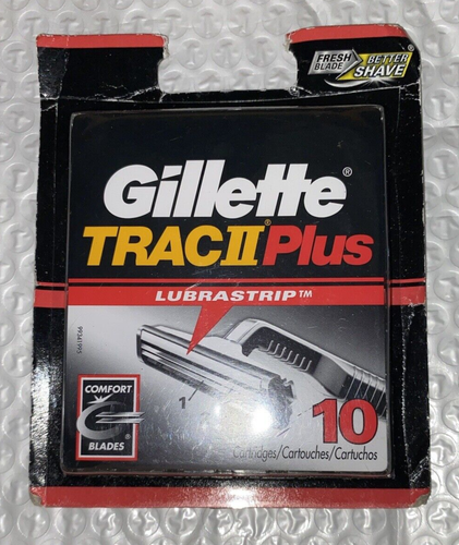 Gillette TRAC II Plus Razor Blade Cartridges -2 packs 20 Total. Damaged ...