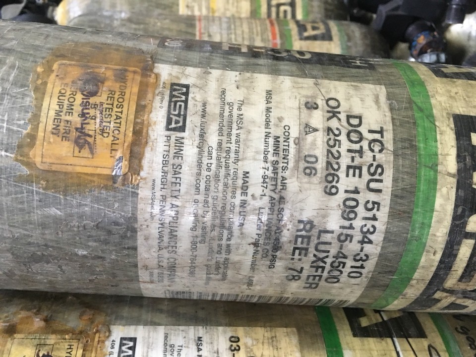 2006 H-30 SCBA Oxygen Air Tank Cylinder 4500 psi MSA Scott MFG - FREE ...