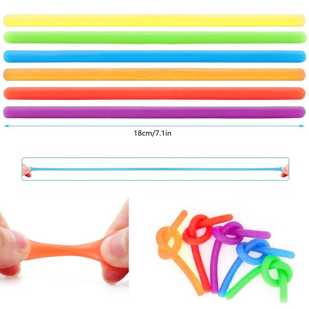 Stretchy Noodle String Kids Childrens Funny Stress Relief Sensory Toy ...