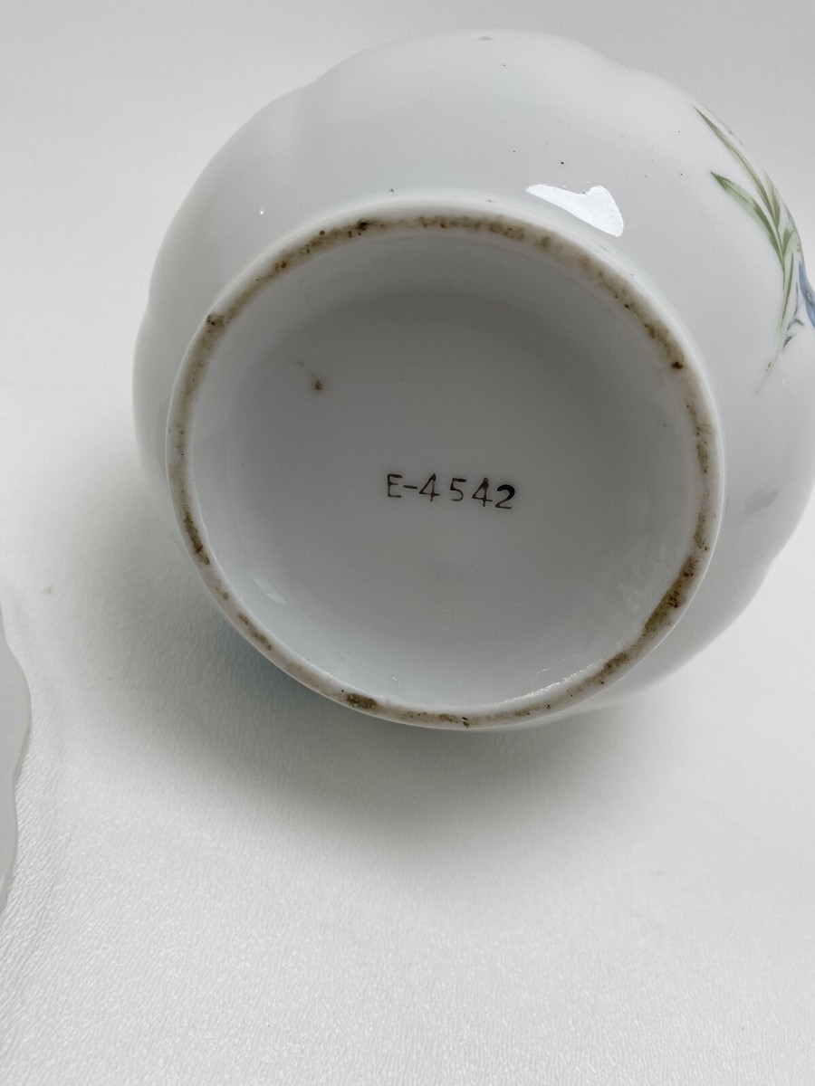 Vintage Inarco Blue Floral Pitcher And Bowl Set E-4542 Vintage Inarco Blue Floral Pitcher And Bowl Set E-4542