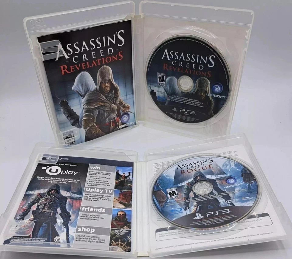 Assassins Creed Lot PlayStation 3 PS3 Revelations And Creed Rogue ...