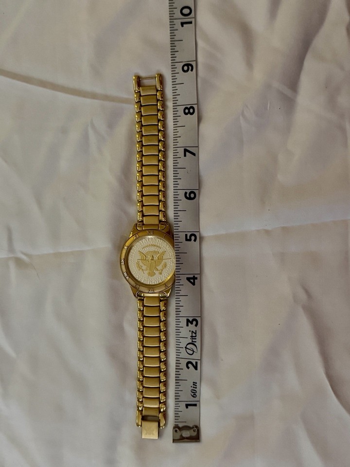 RARE Men’s 18k Gold / Stainless Swiss Movement Half Dollar Watch | eBay