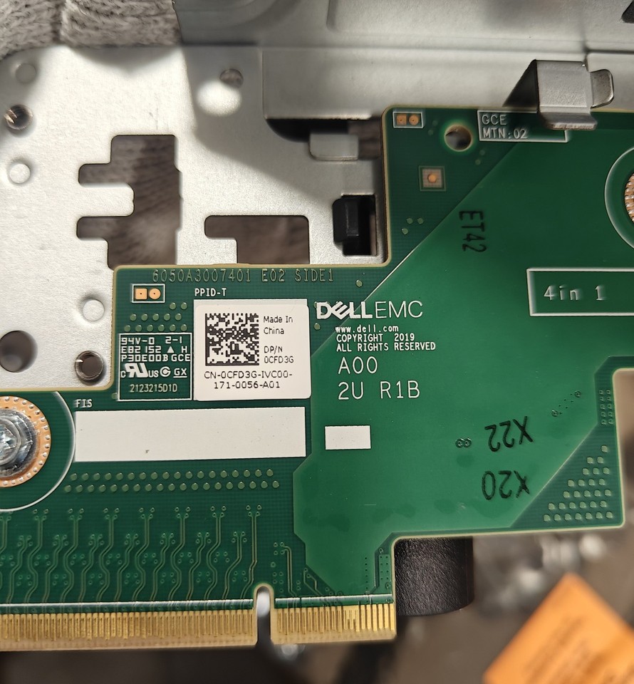 DELL EMC POWEREDGE R7525 RISER CARD R1 2X8 FH HL PCI-E CFD3G 0CFD3G | eBay