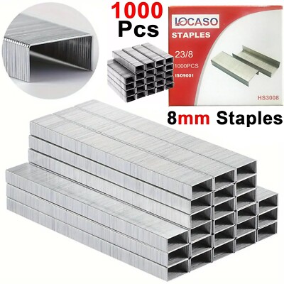 1000pc Pack Heavy Duty 8mm Staples Staple Gun Tacker Upholstery Pins ...