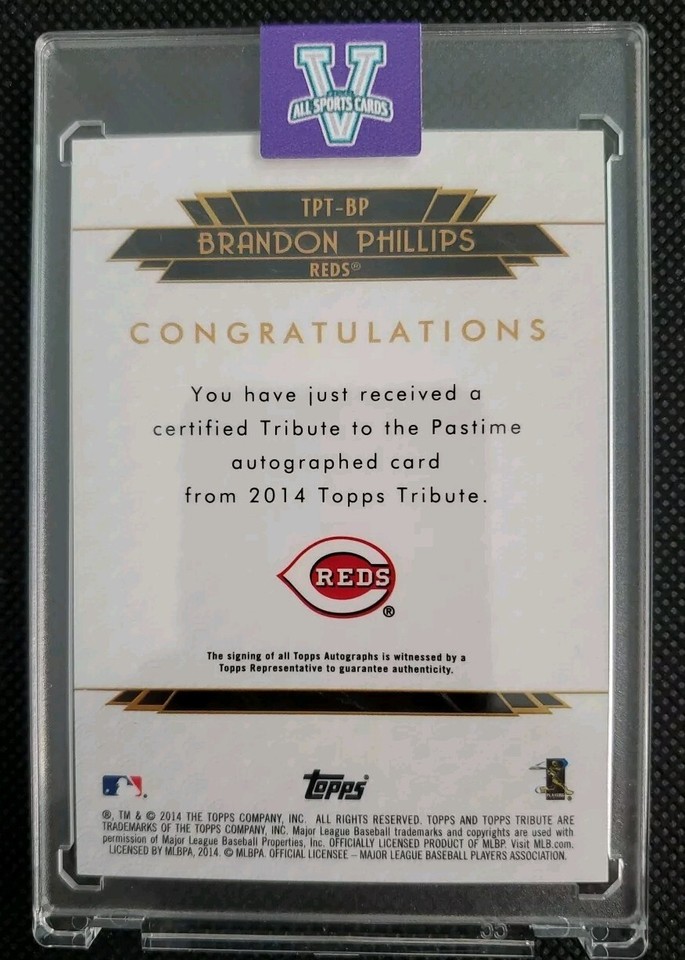 2014 Topps Tribute Brandon Phillips Autograph 37/99 SP On Card Auto TPT ...