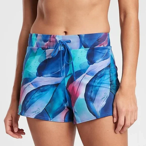 ATHLETA Wavebreak Swim Short Blue Multi Boyshorts Bottoms XS #981522 ...