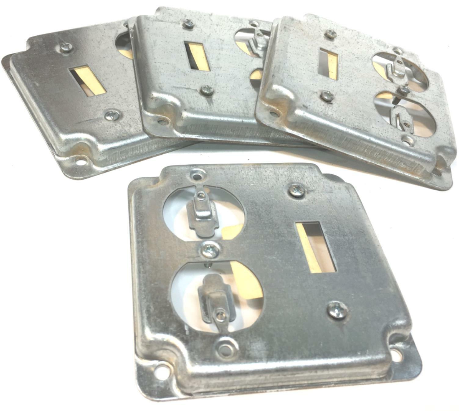 STEEL CITY 2 Gang 4" RS Duplex/Toggle Switch Square Box Cover [ LOT of ...