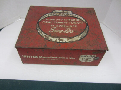 Vintage SURE-TITE Hose Clamp Storage Store Display Wittek Hardware w ...