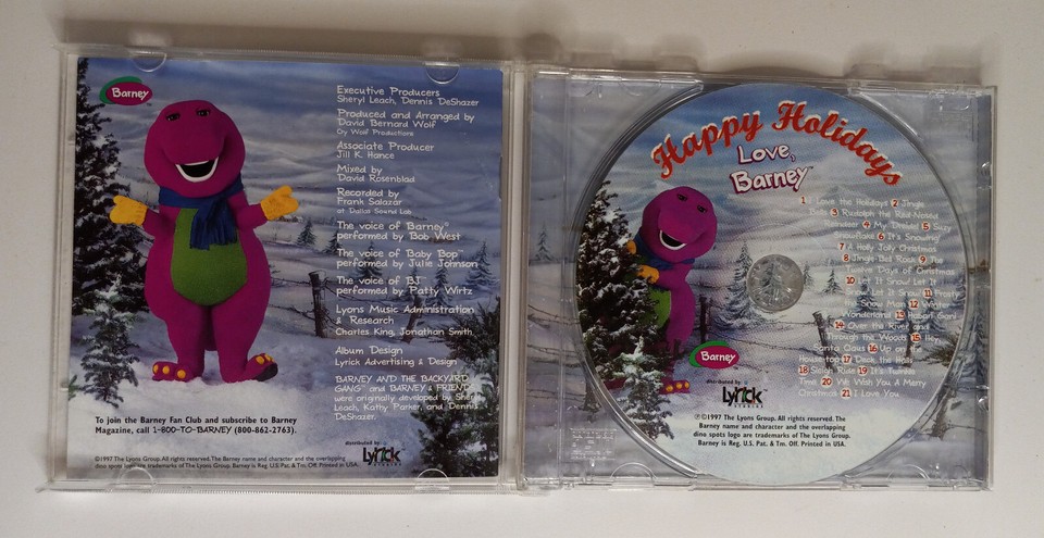 Happy Holidays Love, Barney (CD, 1997) 21 Children's Christmas Songs | eBay
