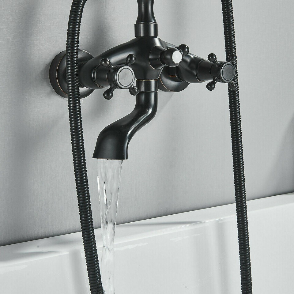 Clawfoot Bathtub Tub Filler System Tap Hand Shower Faucet Set Wall ...