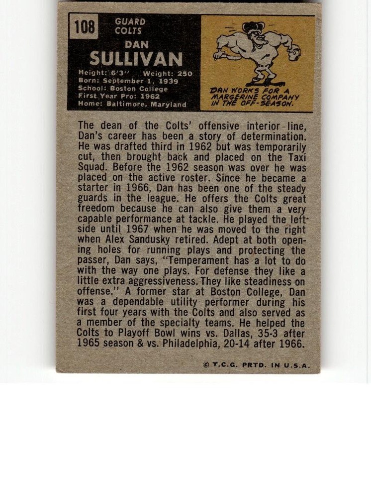 DAN SULLIVAN CARD #108 B1R1S103P19 FREE SHIPPING | eBay