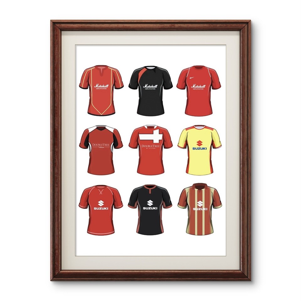 MK Dons Poster, Milton Keynes Dons Print, MK Dons Away Shirt Poster, A4 ...