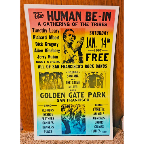 Vintage 1967 Poster Human Be-In Gathering of the Tribes - Golden Gate ...