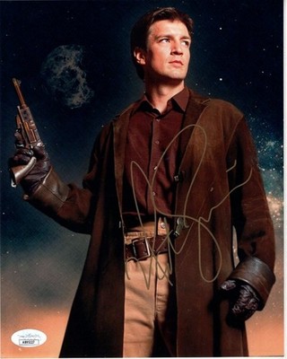 Nathan Fillion signed 8x10 Firefly Captain Malcolm Mal Reynolds ...