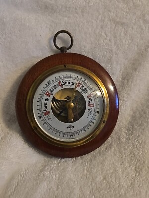 Vintage SWIFT Round Wall Barometer Wood | eBay