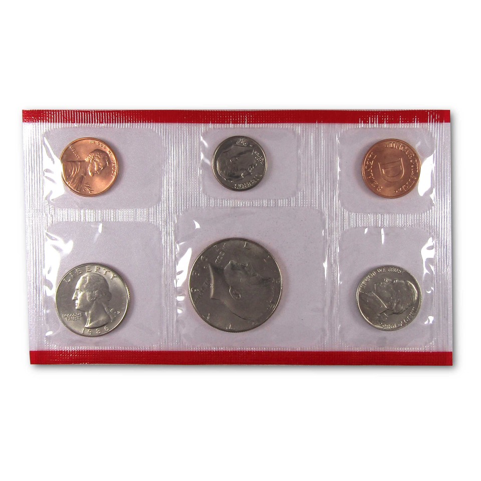 1986 Uncirculated Coin Set U.S Mint Original Government Packaging OGP ...