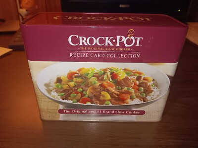 Crock Pot Recipe Card Collection Tin Box Slow Cooker | eBay
