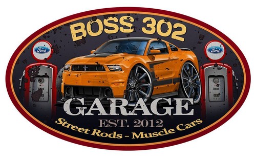2012 Ford Boss 302 Mustang GARAGE SIGN Wall Art Graphic Sticker | eBay
