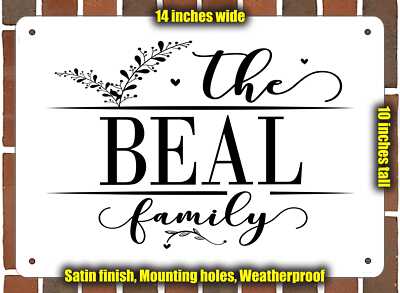 Beal Family Decorative Metal Door or Wall Plaque (Style 2) | eBay