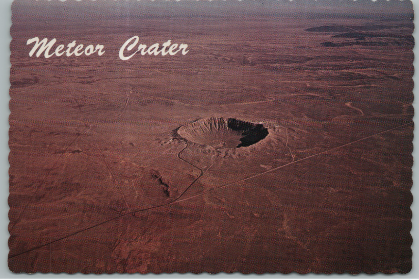 Vintage Postcard Aerial View Of The Great Meteor Crater Rim Museum ...