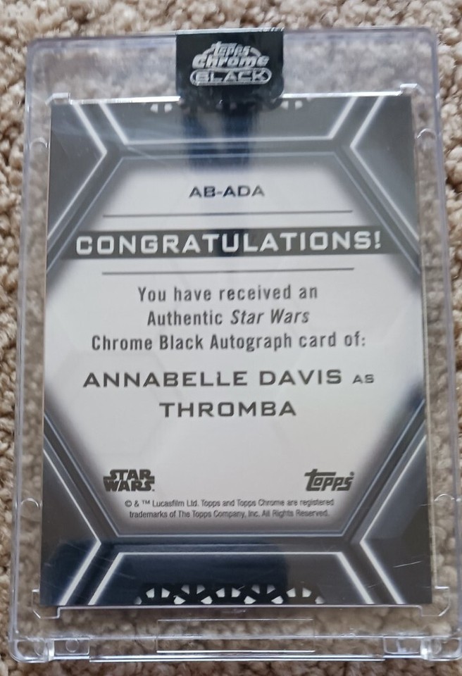 2022 Topps Chrome Black Star Wars THROMBA Annabelle Davis Encased Auto ...