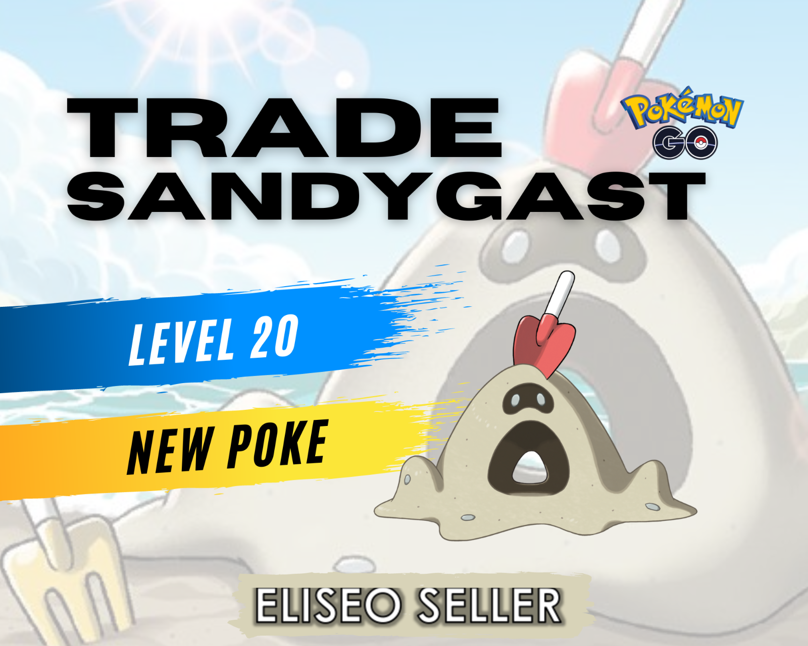 Pokemon Sandygast GO - Alolan 7 GEN - New Poke | eBay