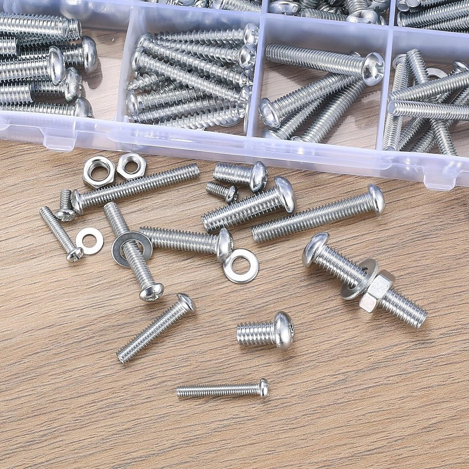 1080 Pcs Screws Bolts and Nuts Assortment Kit, Metric Machine Screws ...