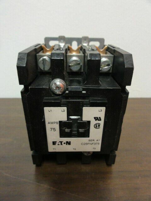 Eaton C25FNF375 Definite Purpose Contactor 3 Pole 75 Amp 24v Coil for ...