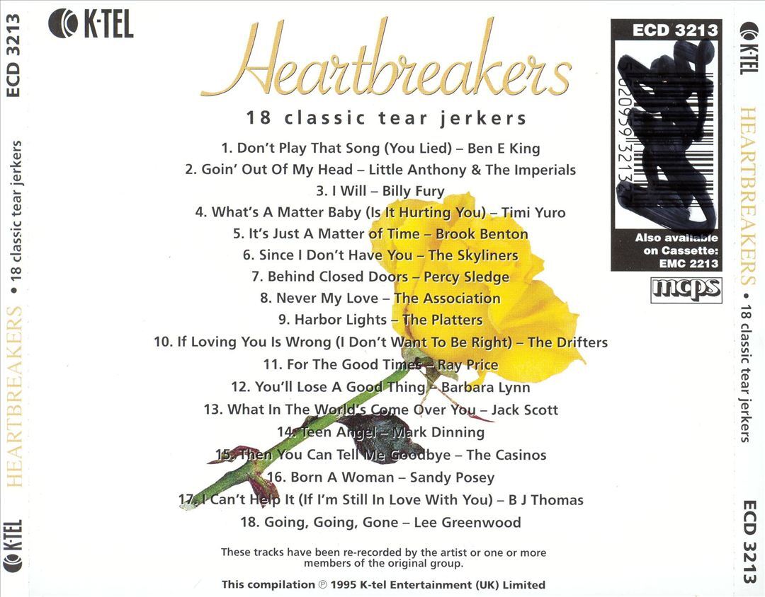 VARIOUS ARTISTS HEARTBREAKERS: 18 CLASSIC TEAR JERKERS NEW CD ...