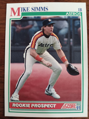 MIKE SIMMS HOUSTON ASTROS 1991 SCORE ROOKIE PROSPECT BASEBALL #766 | eBay