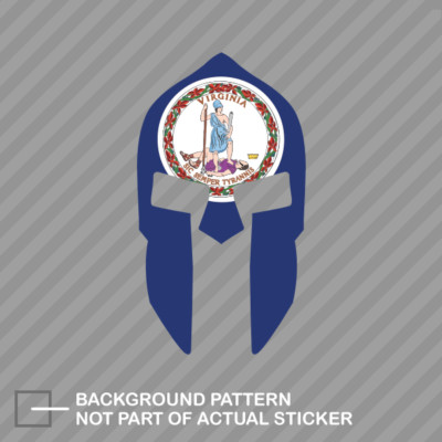 Virginia Flag Spartan Helmet Sticker Decal Vinyl sparta molon labe VA ...