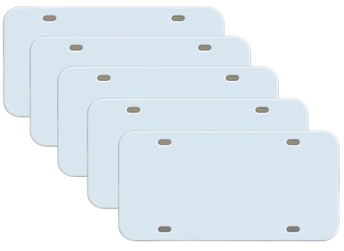 5 Pack WHITE Plastic License Plate Blank 12x6 .5mm USA | eBay