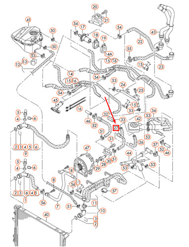 NEW AUDI Q7 4L ENGINE COOLANT HOSE 7L0121156A ORIGINAL | eBay