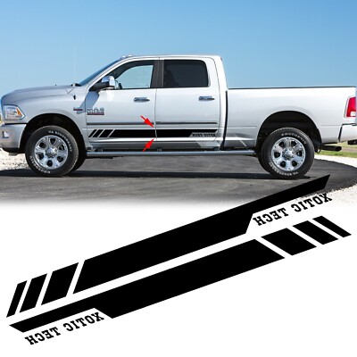 For Dodge Ram 1500 2500 3500 2010-17 Black Vinyl Sticker Side Door ...