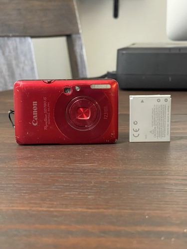 Canon Powershot SD780 IS Digital ELPH Camera 12.1MP Red TESTED WORKS ...