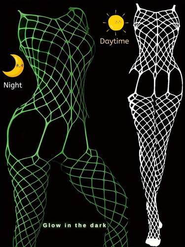 Luminous Fishnet Bodystocking - Open Crotch Women's Hot Lingerie ...
