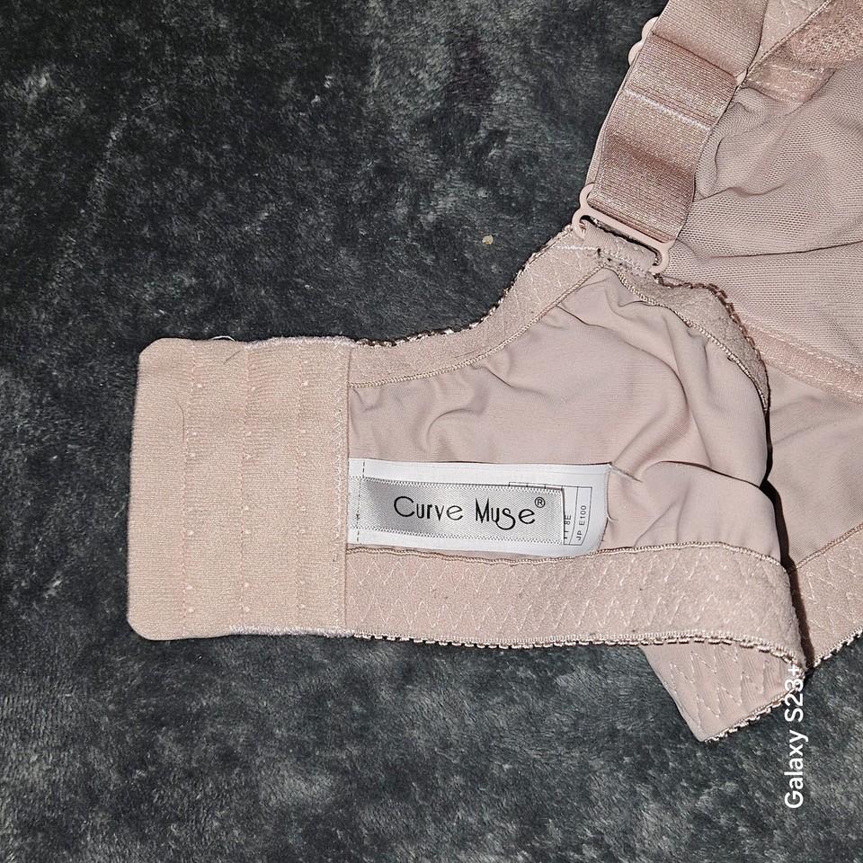 Women's Minimizer Unlined Underwire Bra with Lace Embroidery Full ...