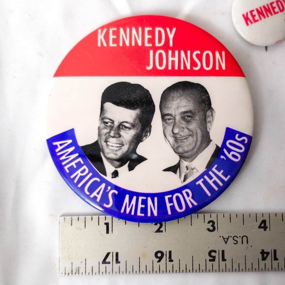 Vtg JFK Pinback Pin Button Lot Campaign Political Kennedy Johnson ...