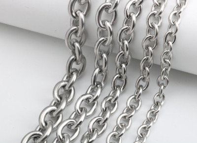 Round Cable Link Necklace Stainless Steel 7/10/12mm Unisex Chain ...