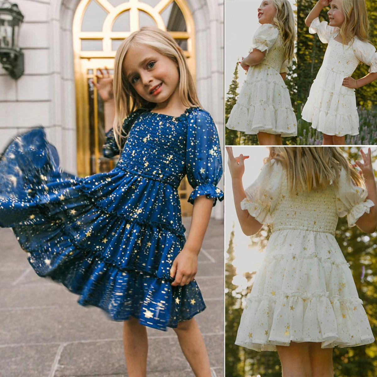 Blue Sparkly Dress For Kids