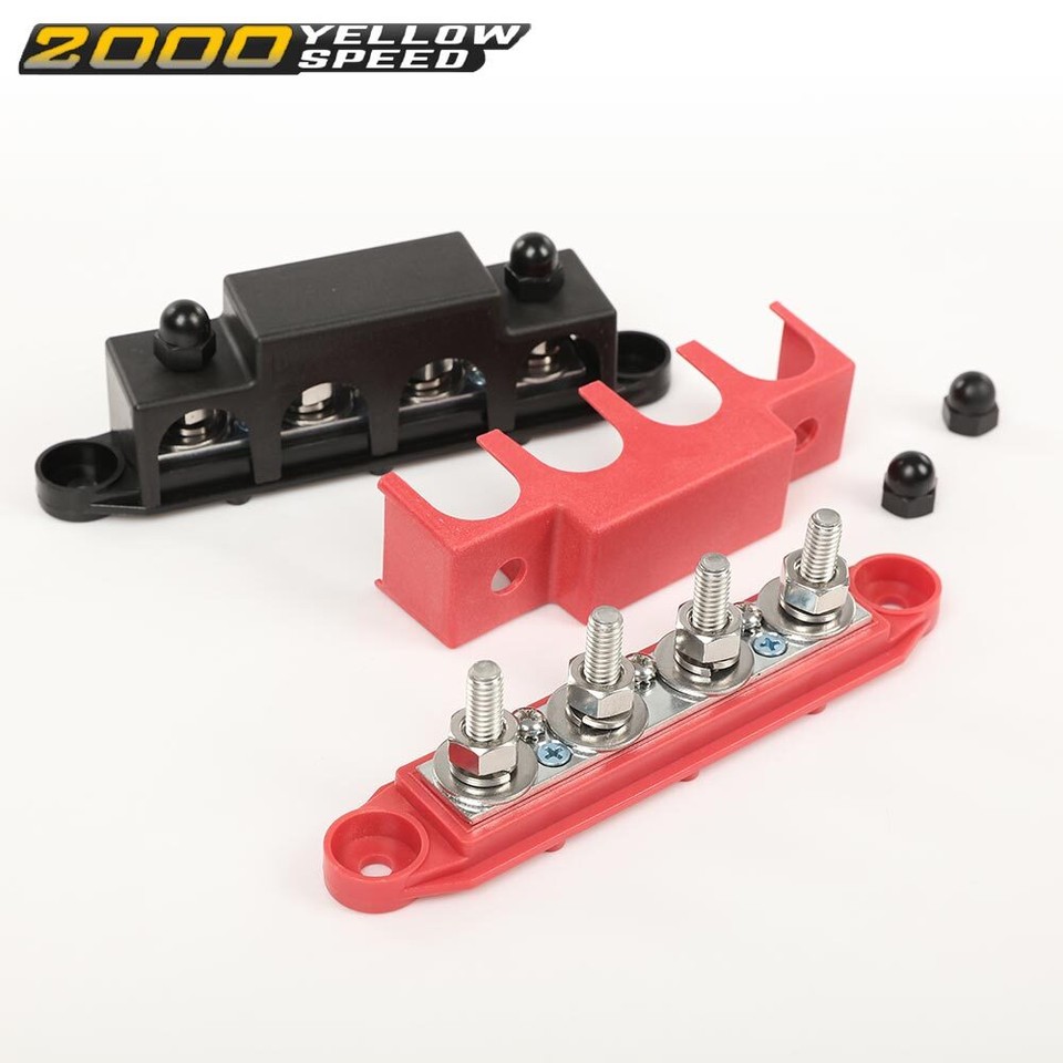 5/16" 12V 250A 4 Post Busbar Bus Bar Power Distribution Block With ...