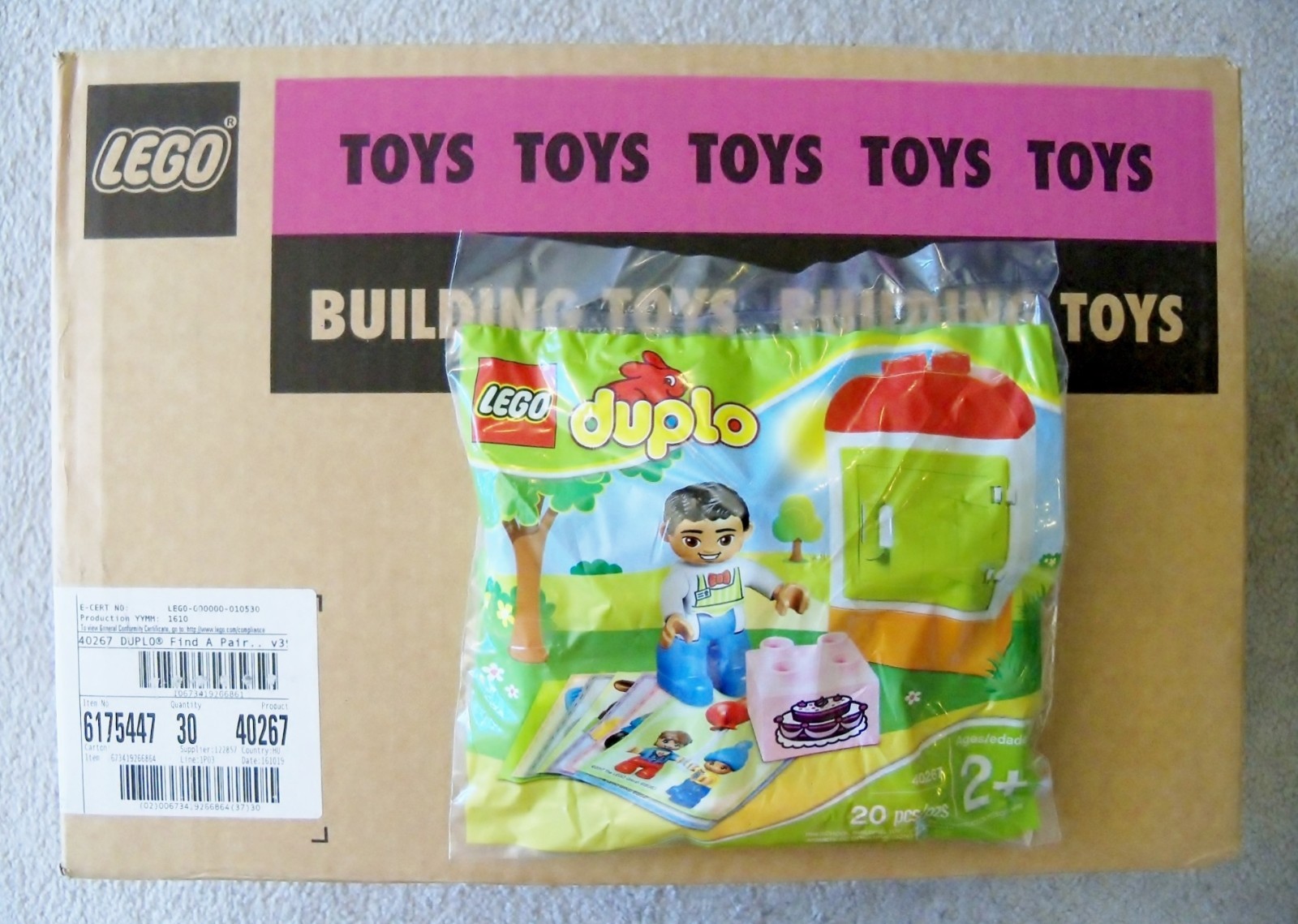 LEGO - Duplo - Case of 30 40267 Find a Pair - Baker Birthday Cake - New ...